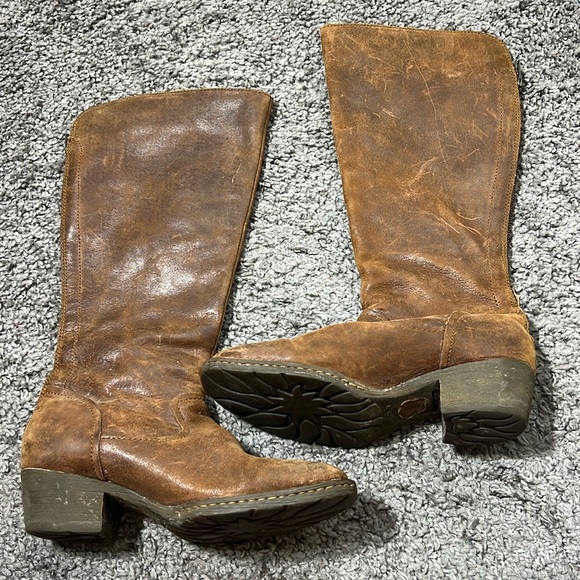 Born | Shoes | Born Almeda Tobacco Brown Leather Back Zip Western ...